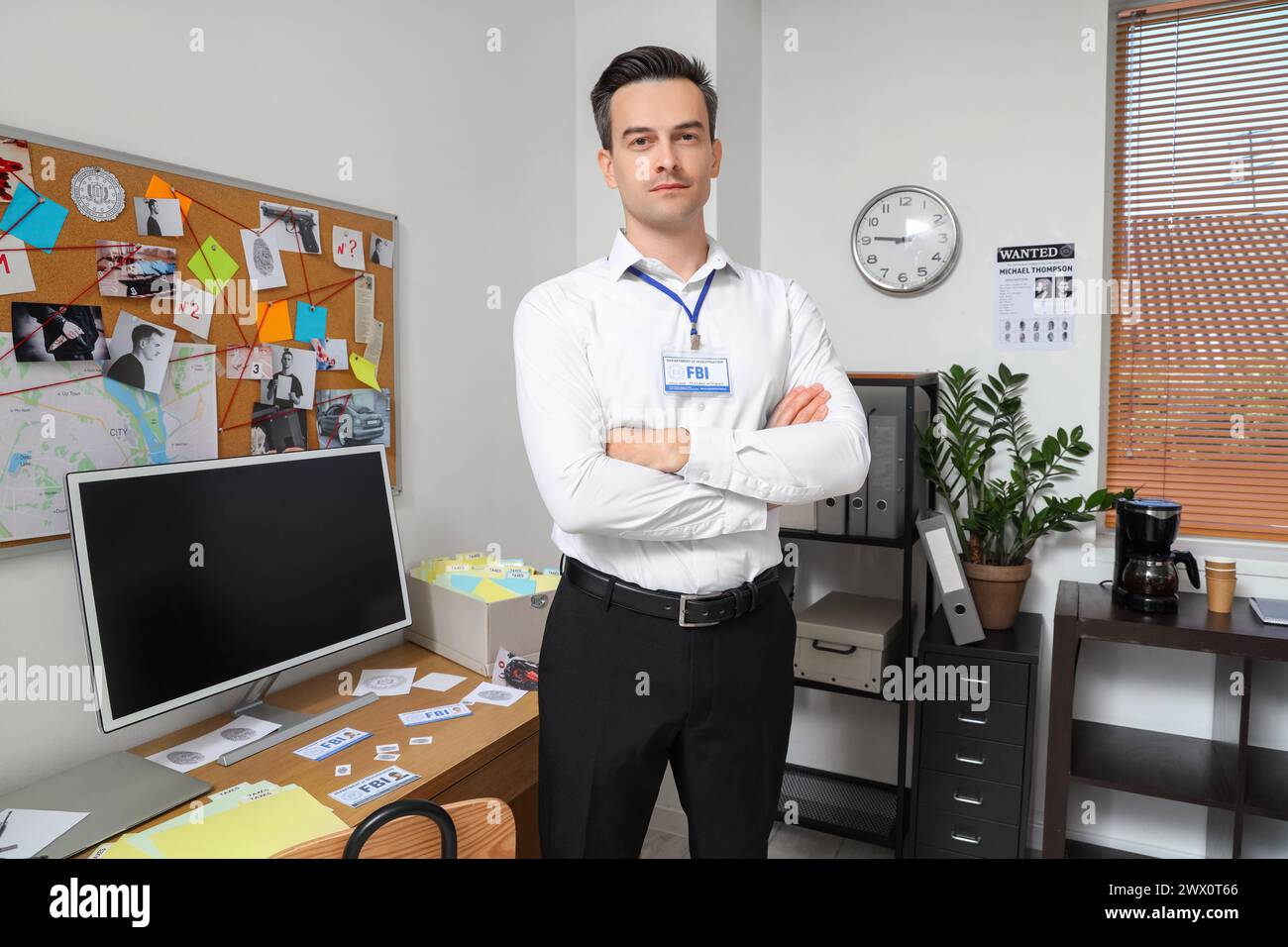 Portrait of FBI agent in office Stock Photo - Alamy