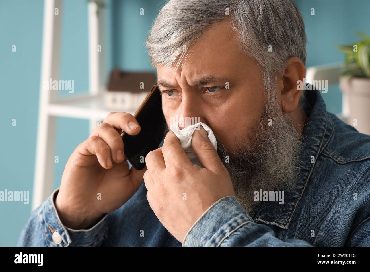 Portrait crying man talking hi-res stock photography and images - Alamy