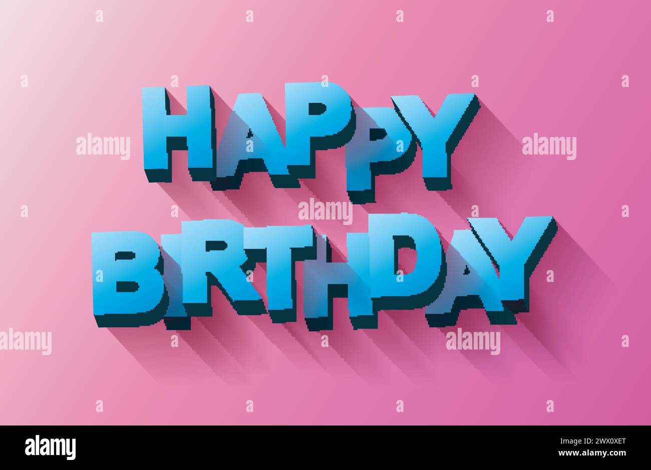 Happy Birthday 3D Text with Shadow, Vector Illustration Stock Vector ...