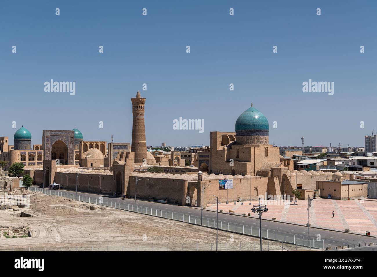 The view on Bukhara old Town from the Ark fortress walls, Bukhara ...