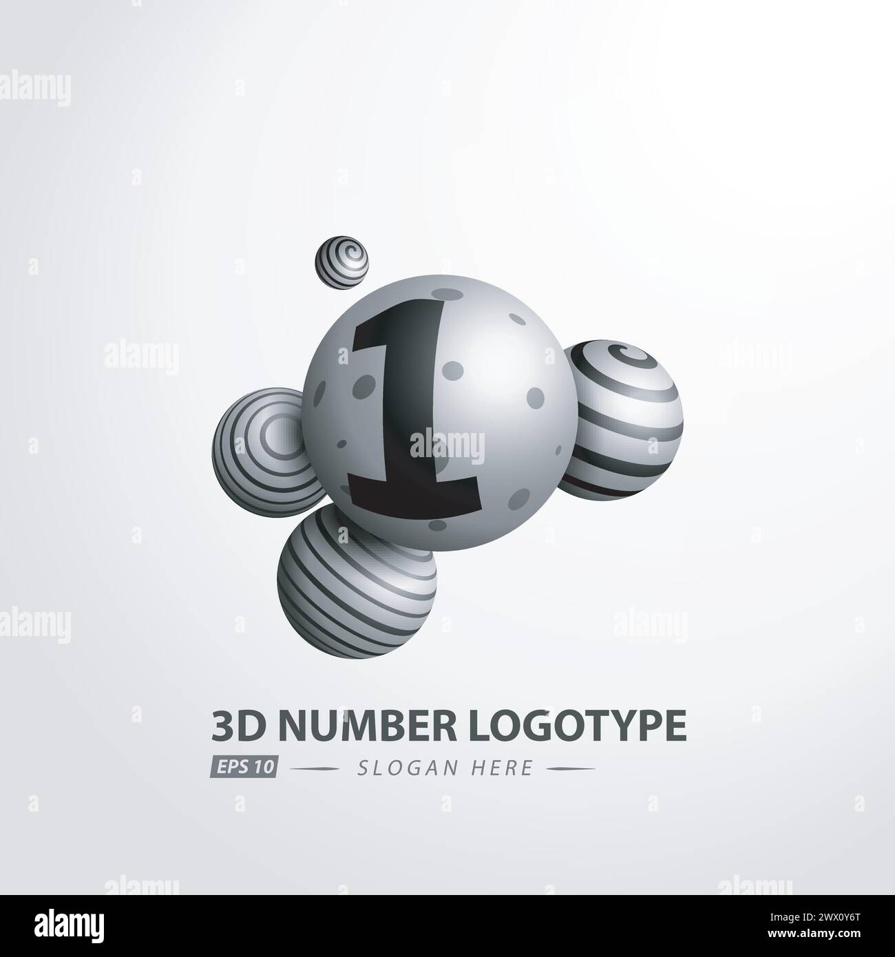 Number Decorative Ball Logotype 3D, Vector Illustration Stock Vector ...