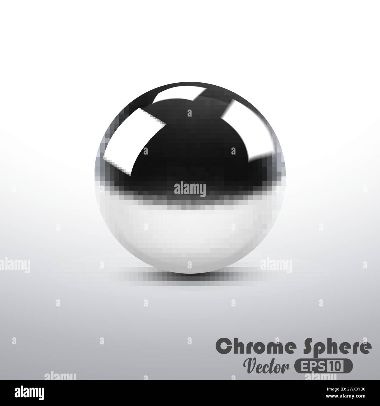 Metallic Reflective Chrome Sphere, Vector Illustration Stock Vector ...