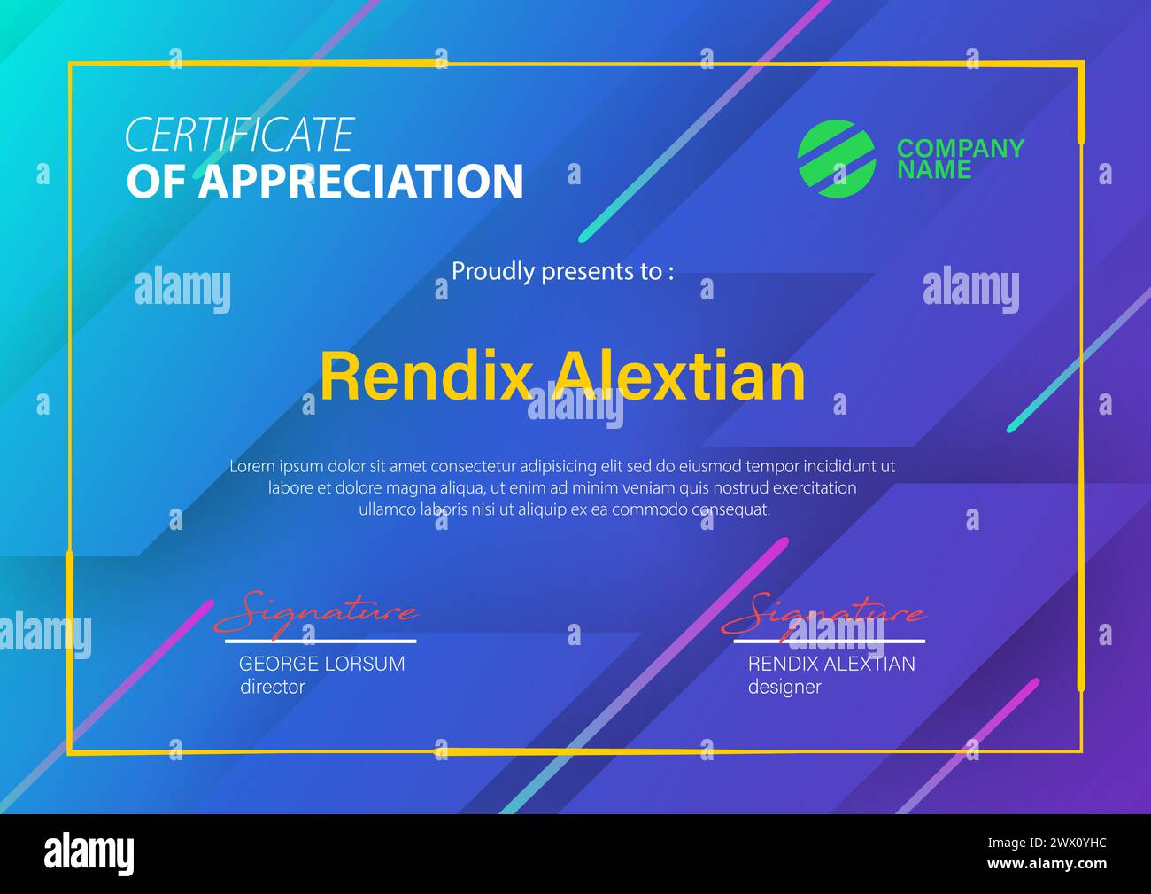 Certificate of Appreciation Template, with Geometric Background, Vector ...