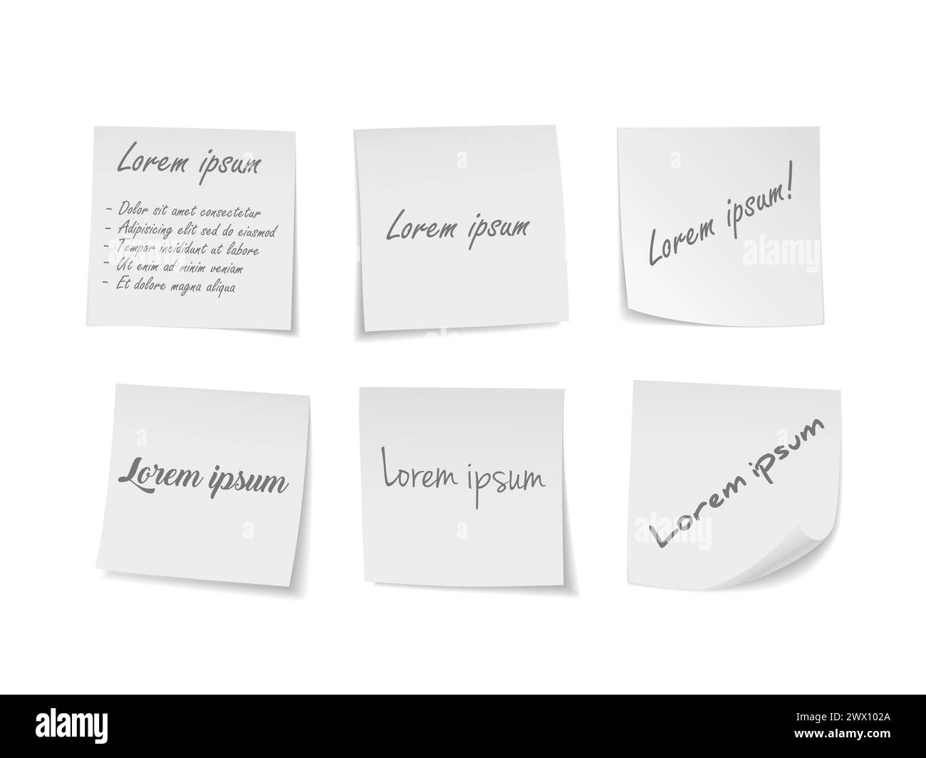 White Sticky Notes Set. Suitable For Notes, Advertising, and Other ...