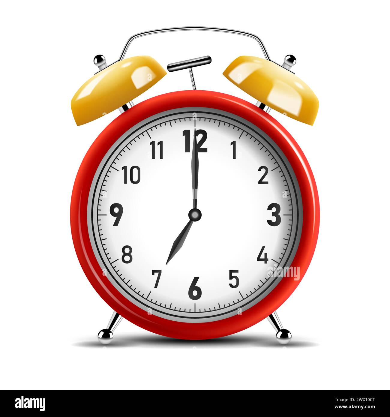 Illustration yellow alarm clock hi-res stock photography and images - Alamy