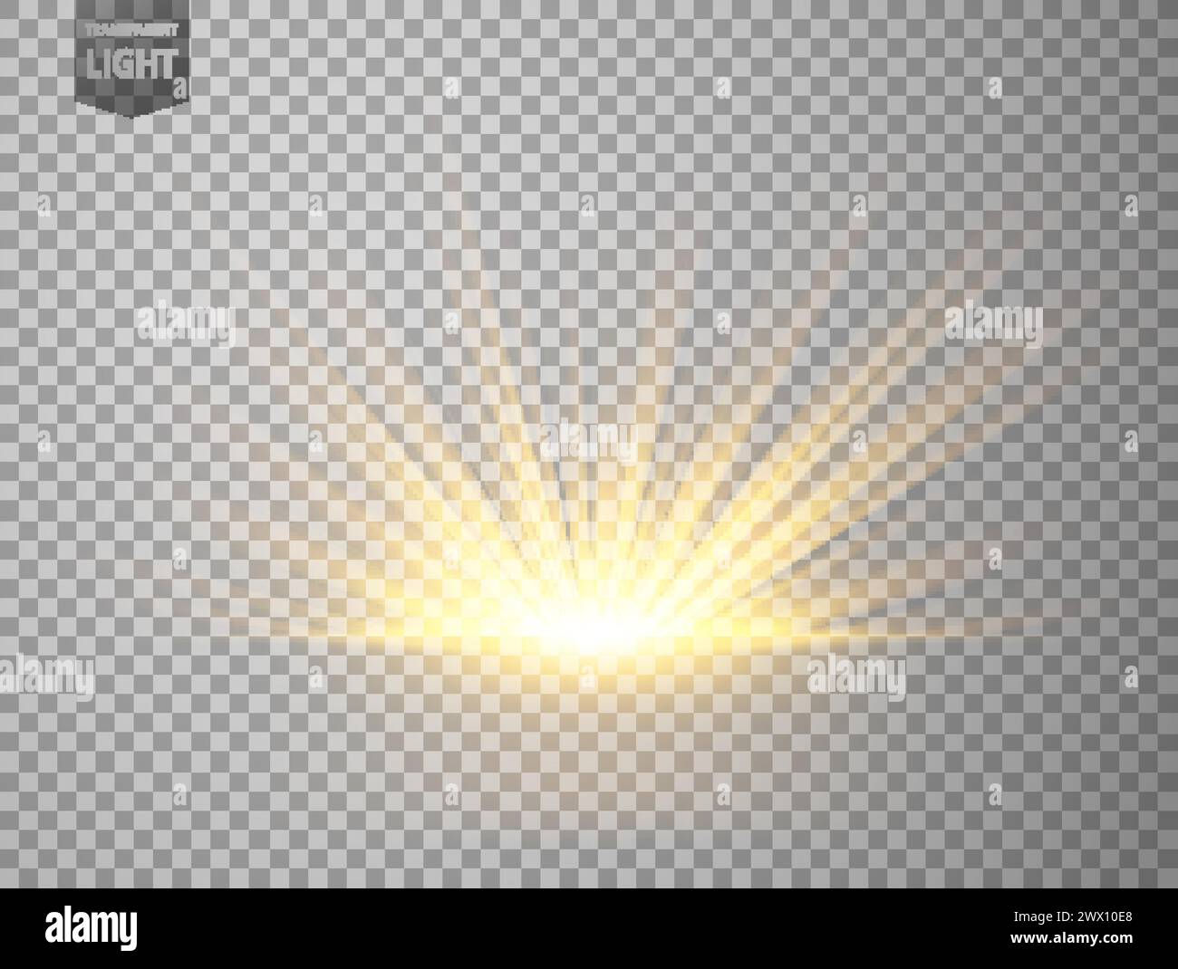 Abstract Gold Rays Rising. Isolated on Transparent Background, Vector ...