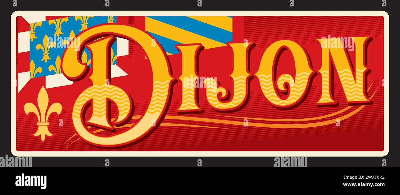 Dijon prefecture of the Cote d Or department in France. Vector travel ...