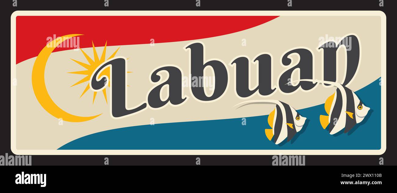 Federal Territory of Labuan, Malaysian area and region. Vector travel ...