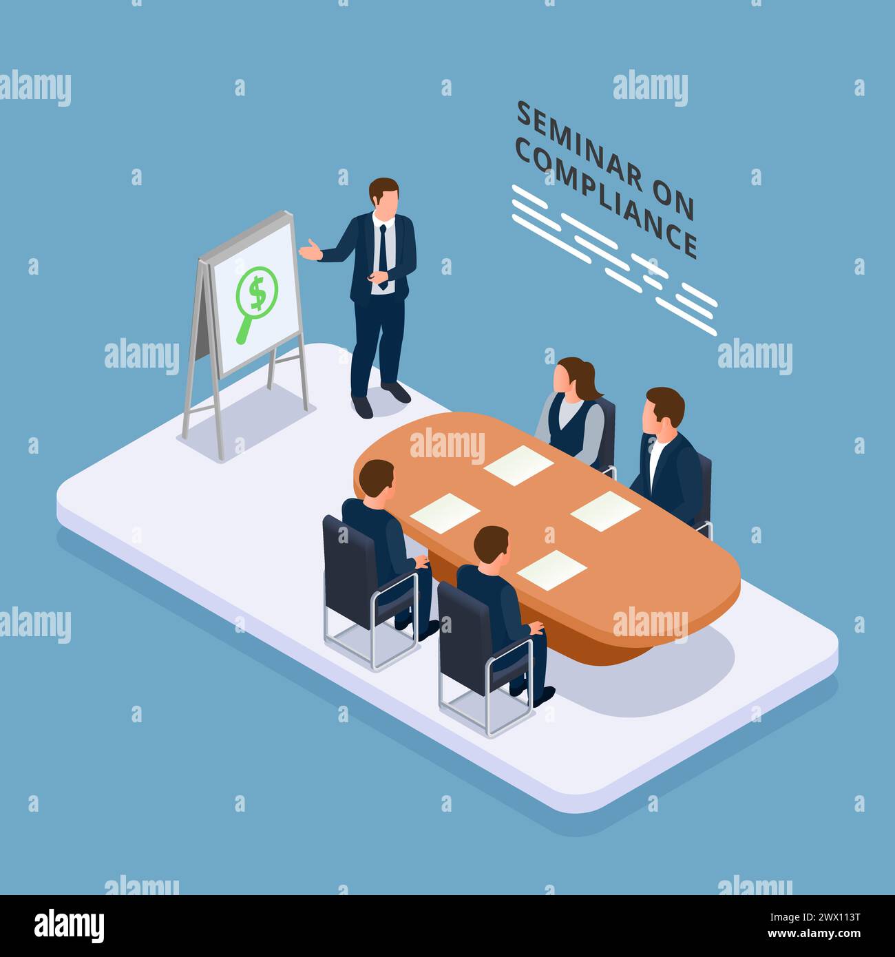Financial regulation isometric concept with legal team on compliance ...