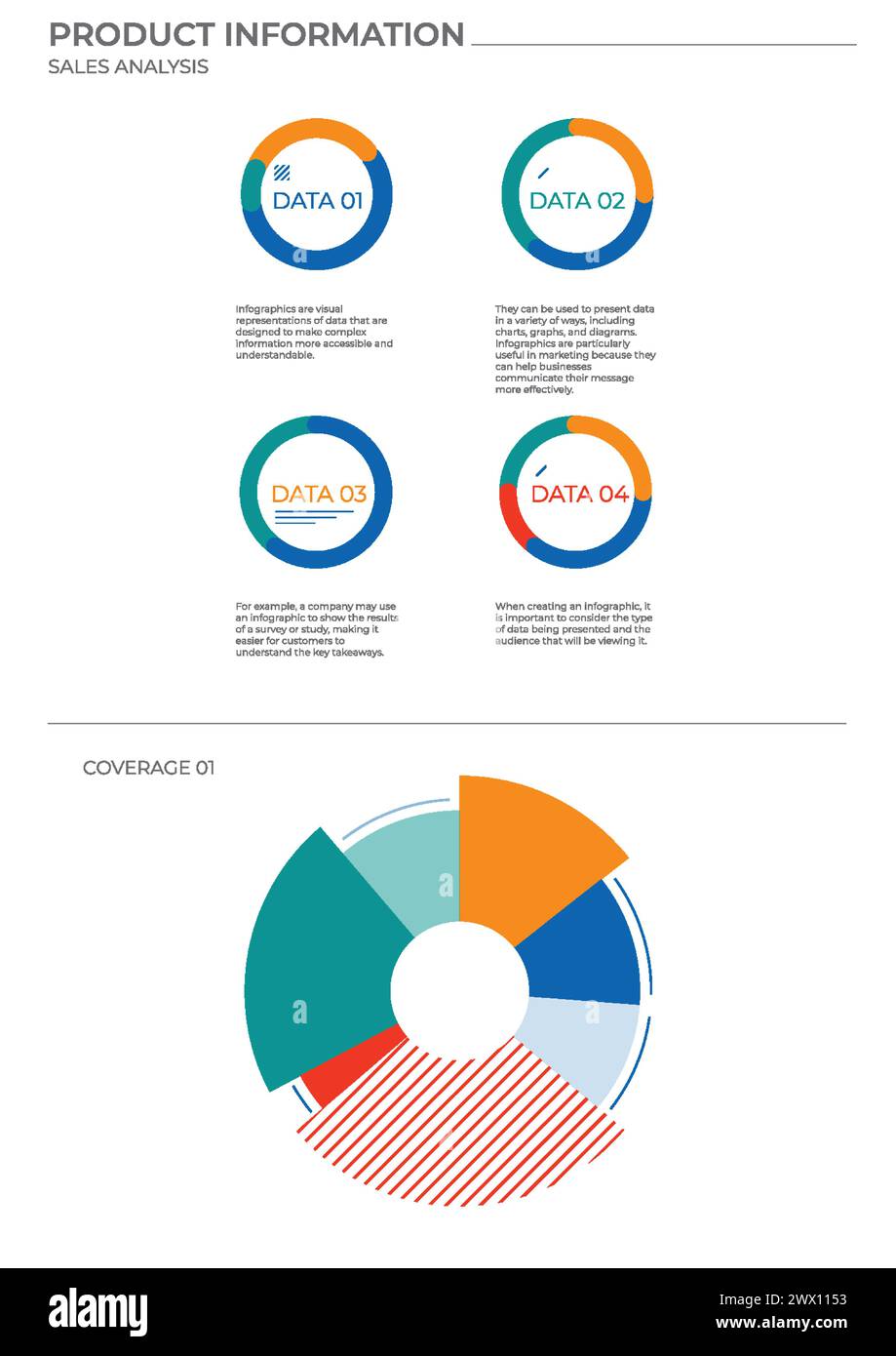 Data analysis pie charts in color. Finance elements charts Stock Vector ...