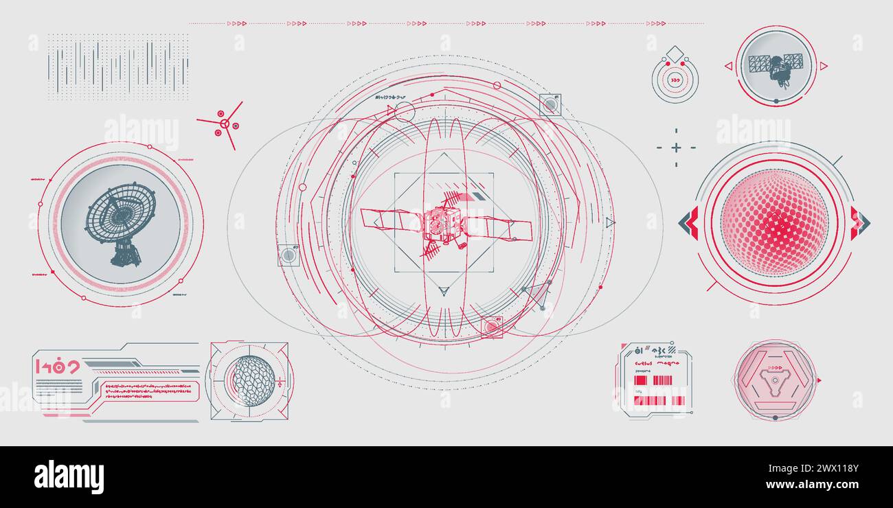Vector data elements for sci-fi interface infographics Stock Vector ...