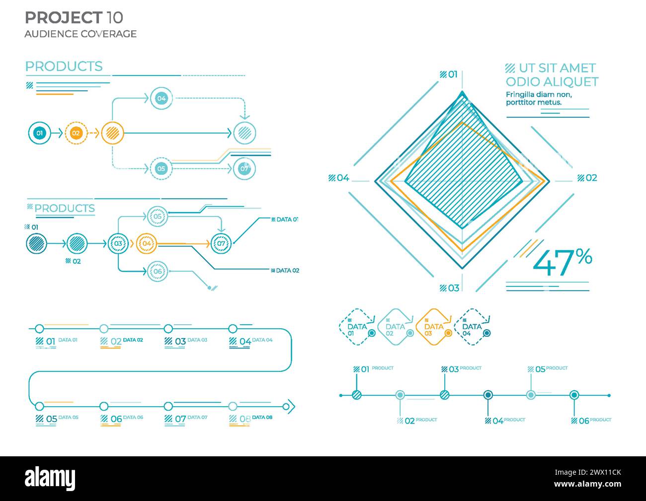 Modern project charts. Finance elements vector illustration Stock ...