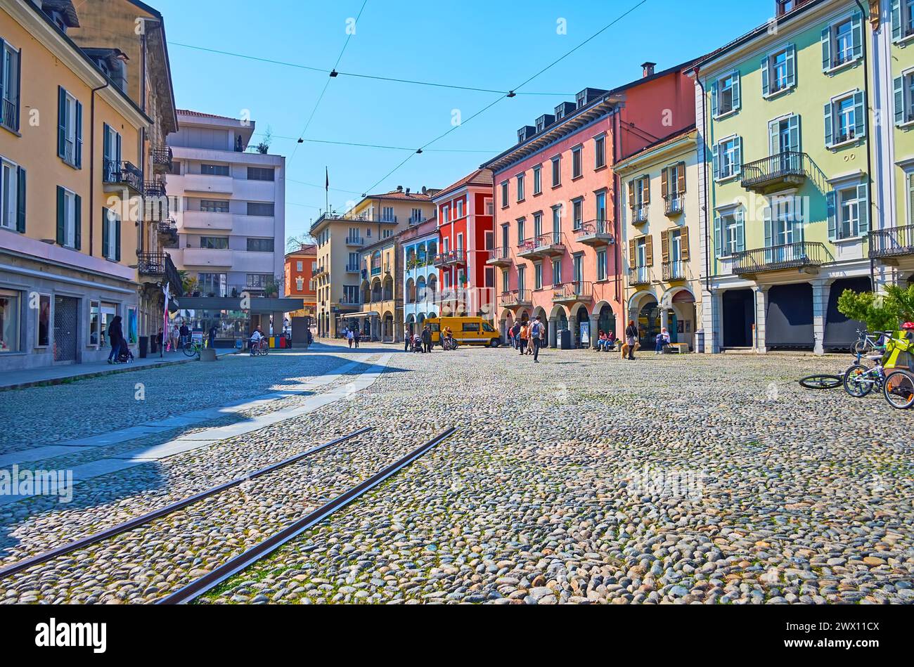LOCARNO, SWITZERLAND - MARCH 26, 2022: Historic architecture and ...