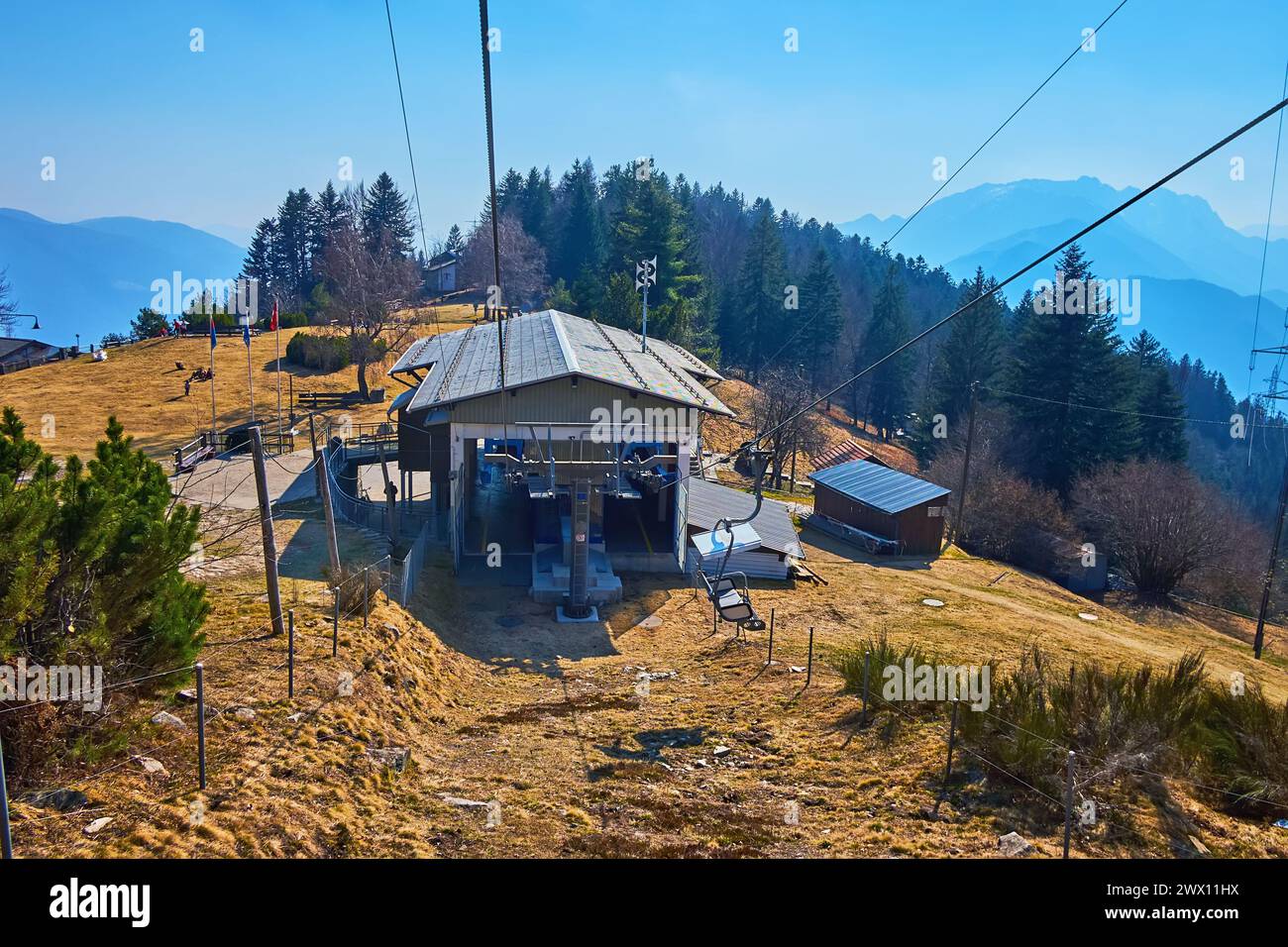 Cardada Cimetta chairlift starts its route from the Mount Cardada and ...