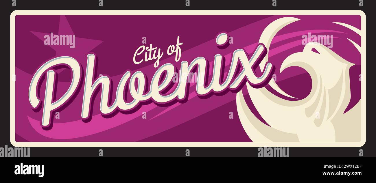 Phoenix US city plate, USA travel plaque american destination tourist ...