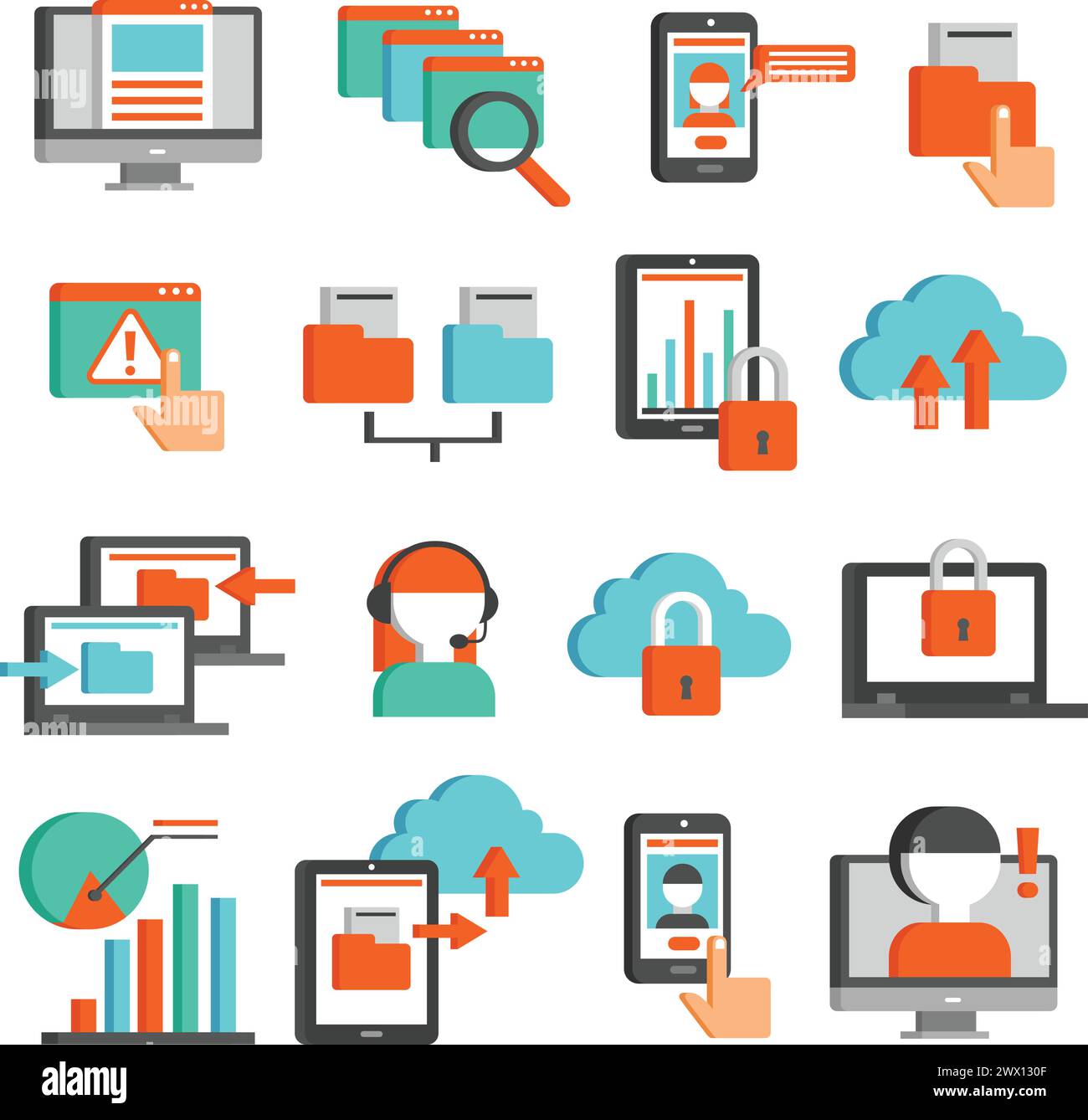 Digital marketing isolated icons abstract concept vector Stock Vector ...