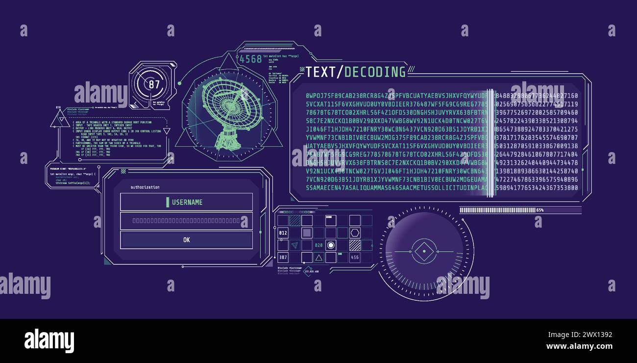 Hud interface design decoding hi-res stock photography and images - Alamy