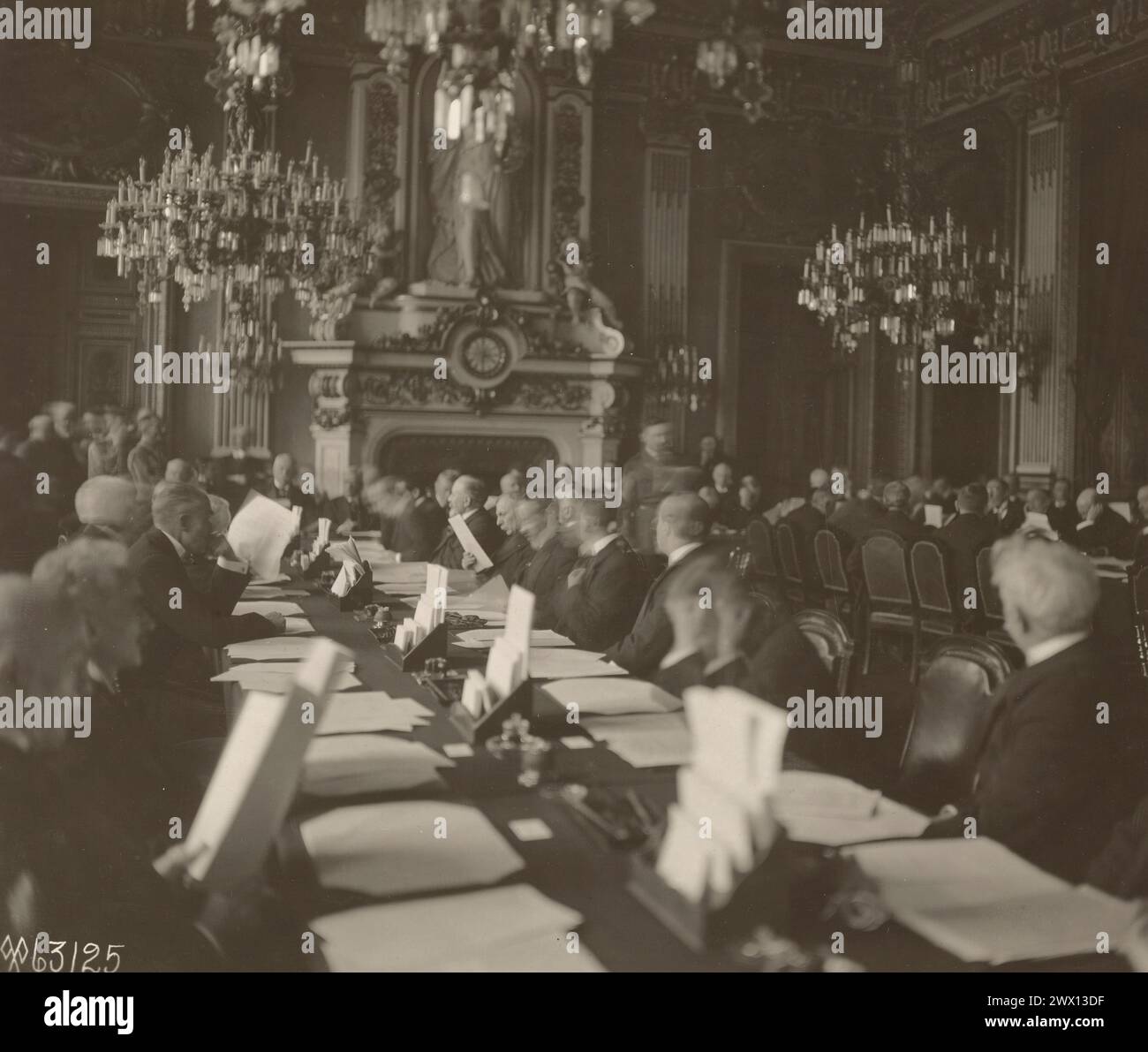 The Peace Conference in session. Quai d'Orsay, Paris, Seine, France ca. 1918-1919 Stock Photo ...
