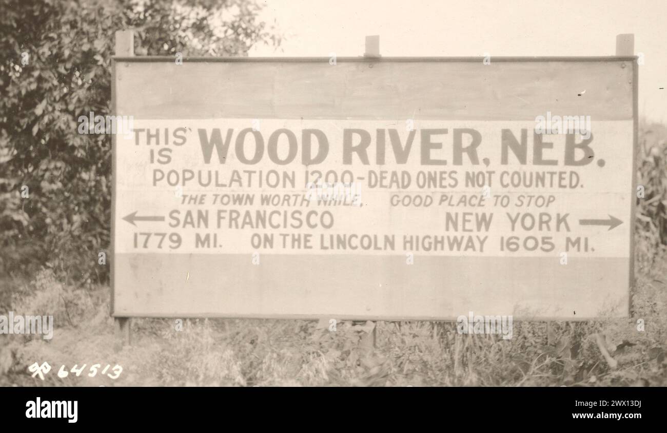 Trans-Atlantic Motor Convoy. This sign of the Lincoln Highway seems to ...