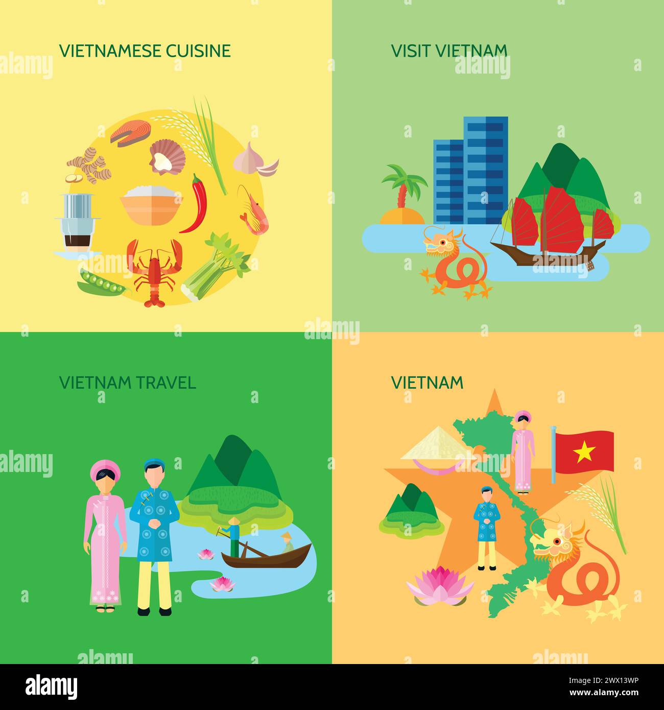 Vietnam souvenirs Stock Vector Images - Alamy