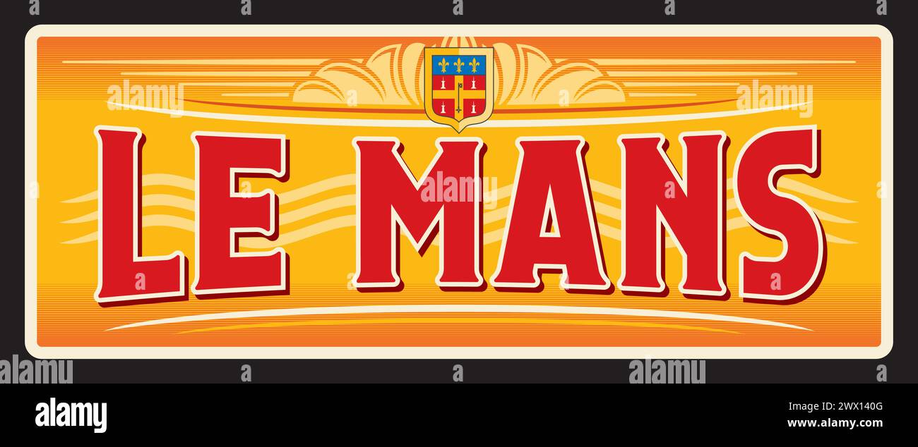 Le Mans city in northwestern France, French territory. Vector travel ...