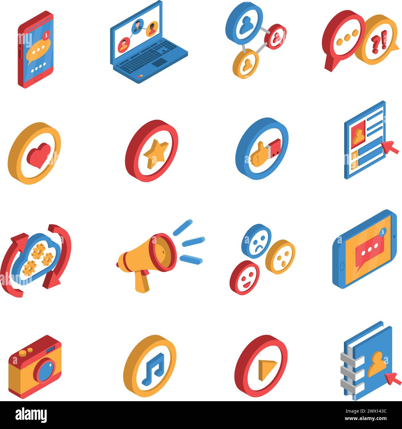 Social media icons and speaker Stock Vector Images - Alamy