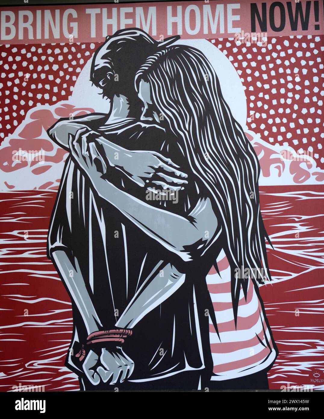 'Bring Them Home Now' mural in Tel-Aviv, Israel Stock Photo - Alamy