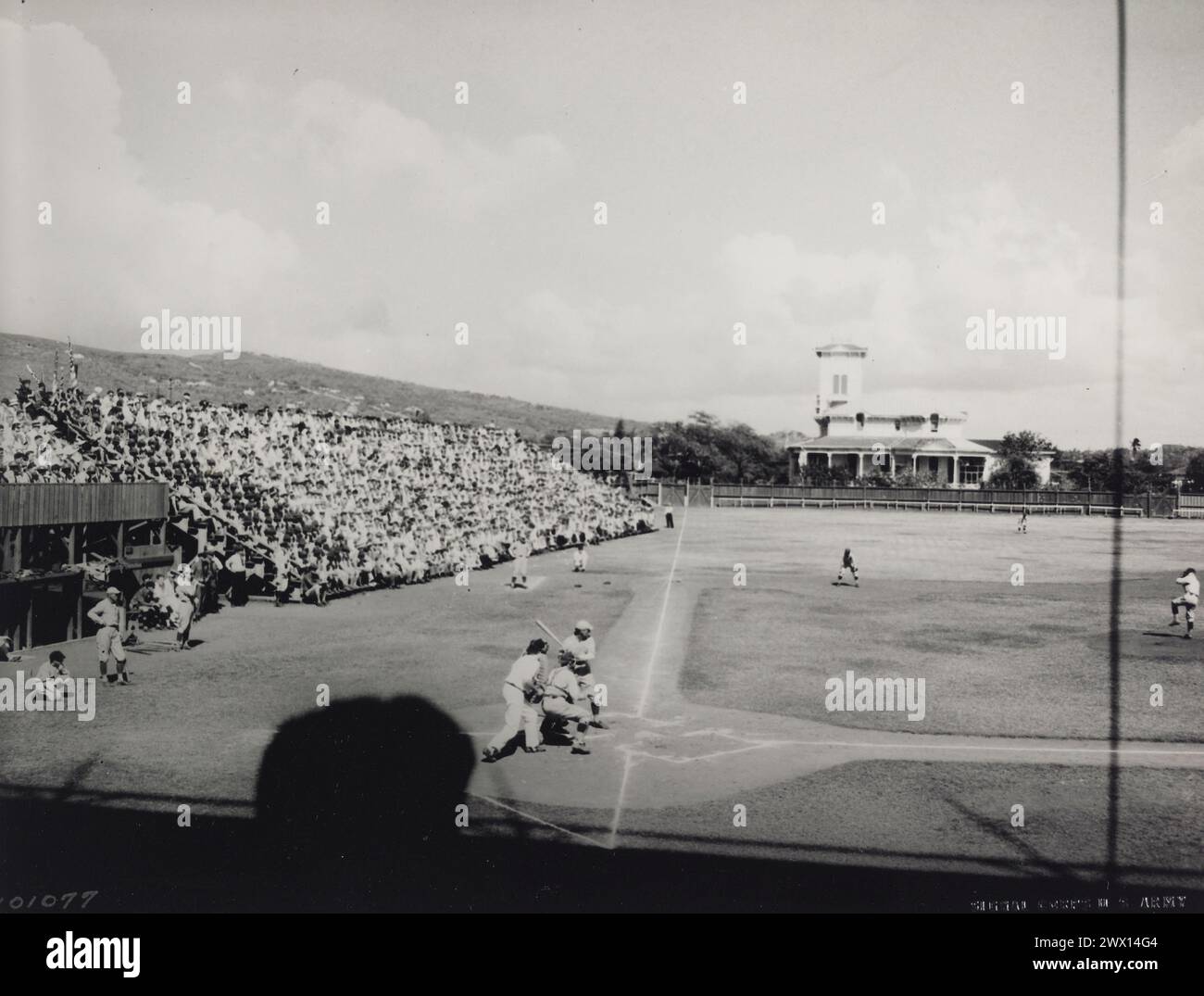 Photo of a military baseball game ca. 1930s or 1940s Stock Photo - Alamy