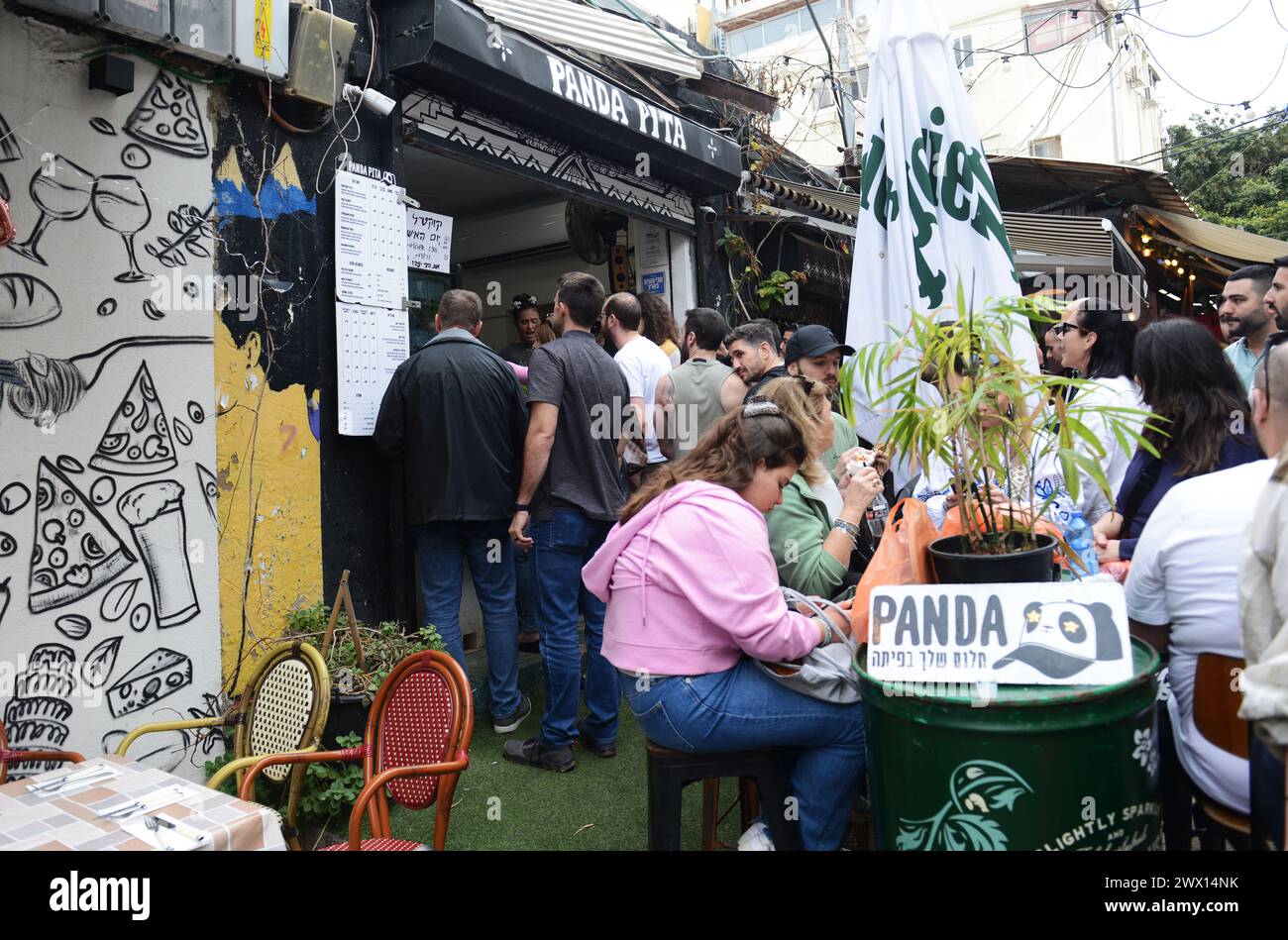 Pita Panda Mediterranean restaurant at the Carmel market in Tel-Aviv ...