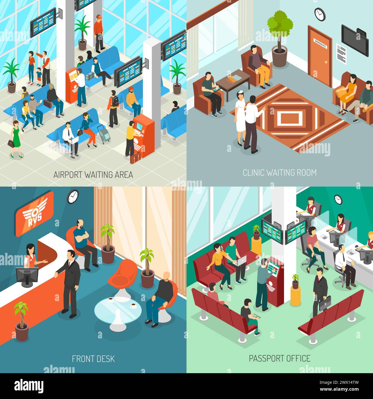 Desk near Stock Vector Images - Alamy