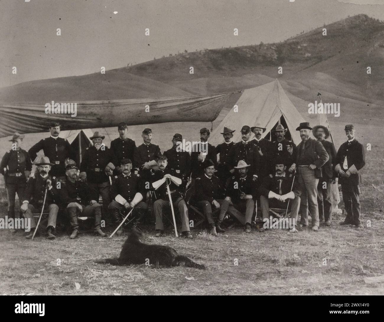U.S. Army; 1st Cavalry Group photo taken in camp at Helena, Montana ca ...