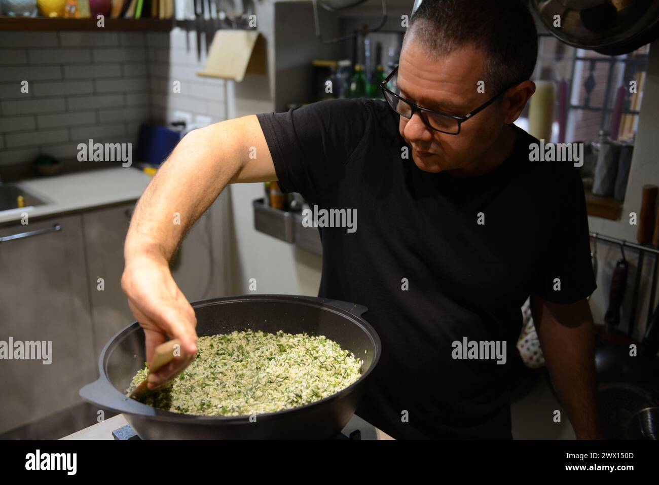 Cooking traditional uzbek rice meat hi-res stock photography and images ...