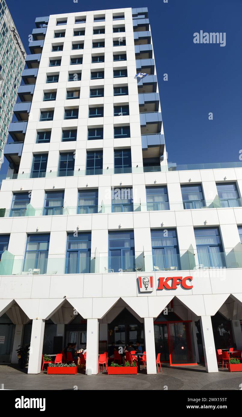 The renovated opera tower mall and building by the beach in Tel-Aviv ...