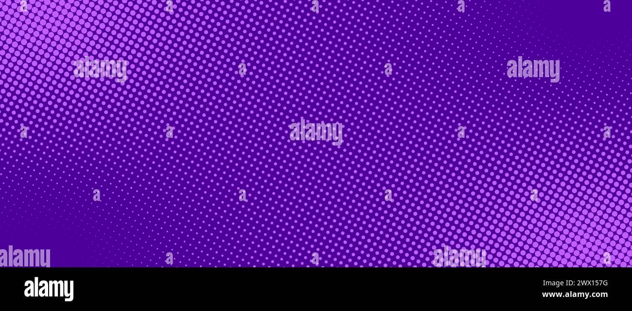 Purple halftone gradient texture. Violet dotted comic style background ...