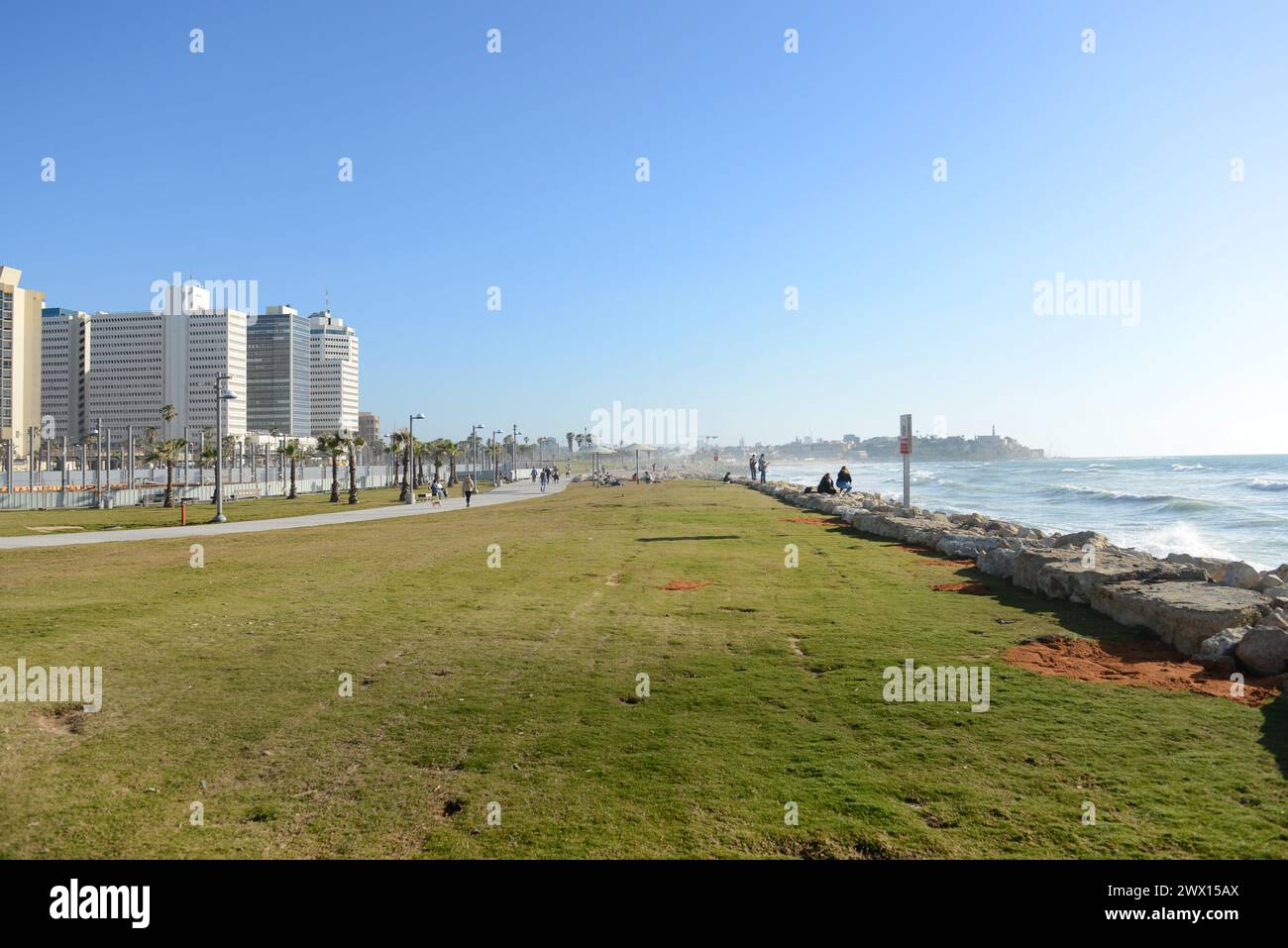 A beautiful park by the beach sports community center in Tel-Aviv ...