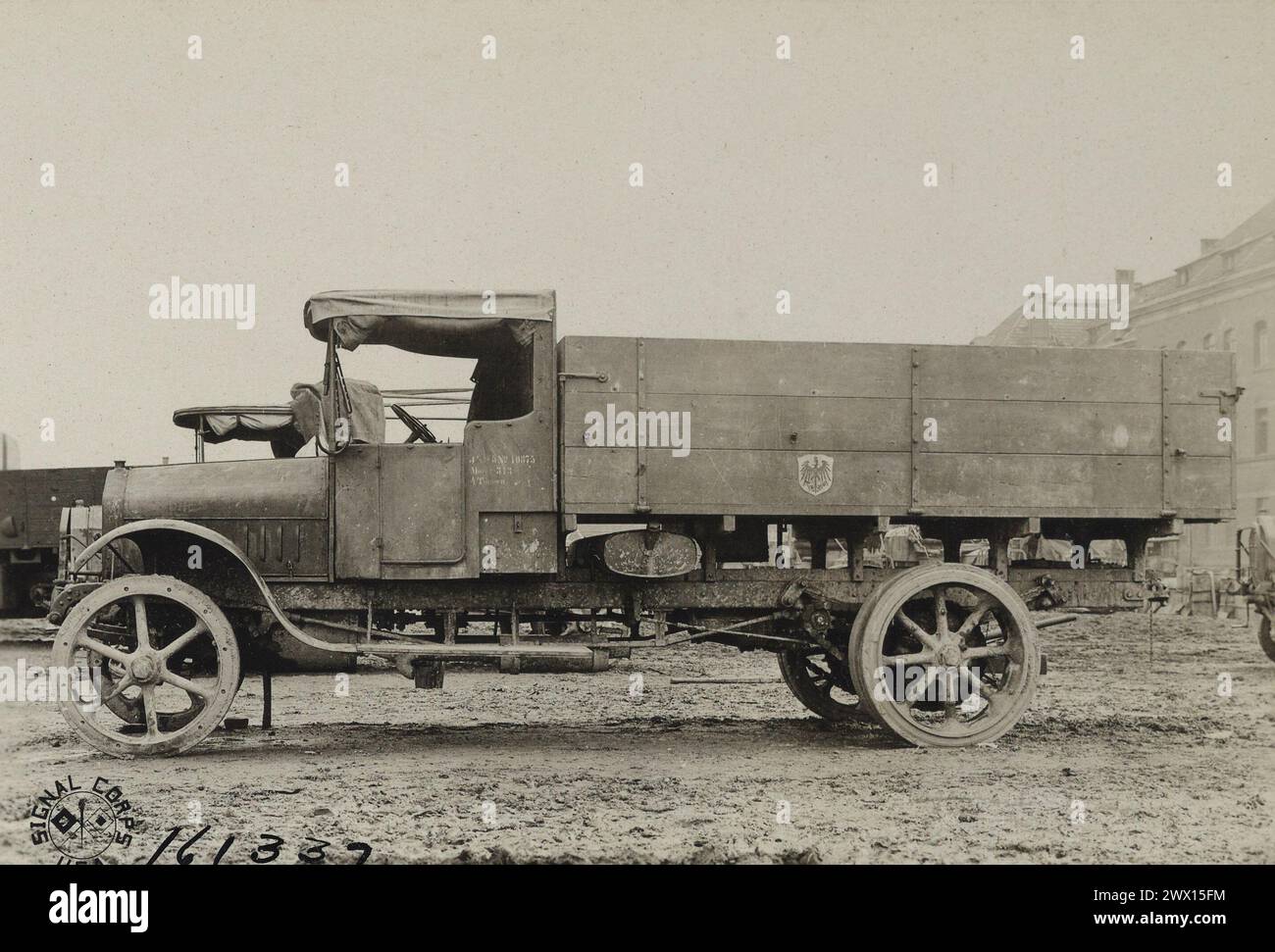 Side view of German UNION truck. Motor Transport Corps ca. 1919 Stock ...