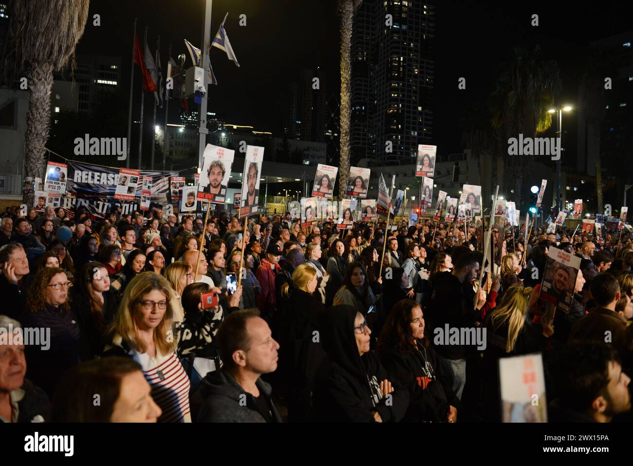 March 16th 2024, Tel-Aviv, Israel. Thousands of supporters rallied at ...