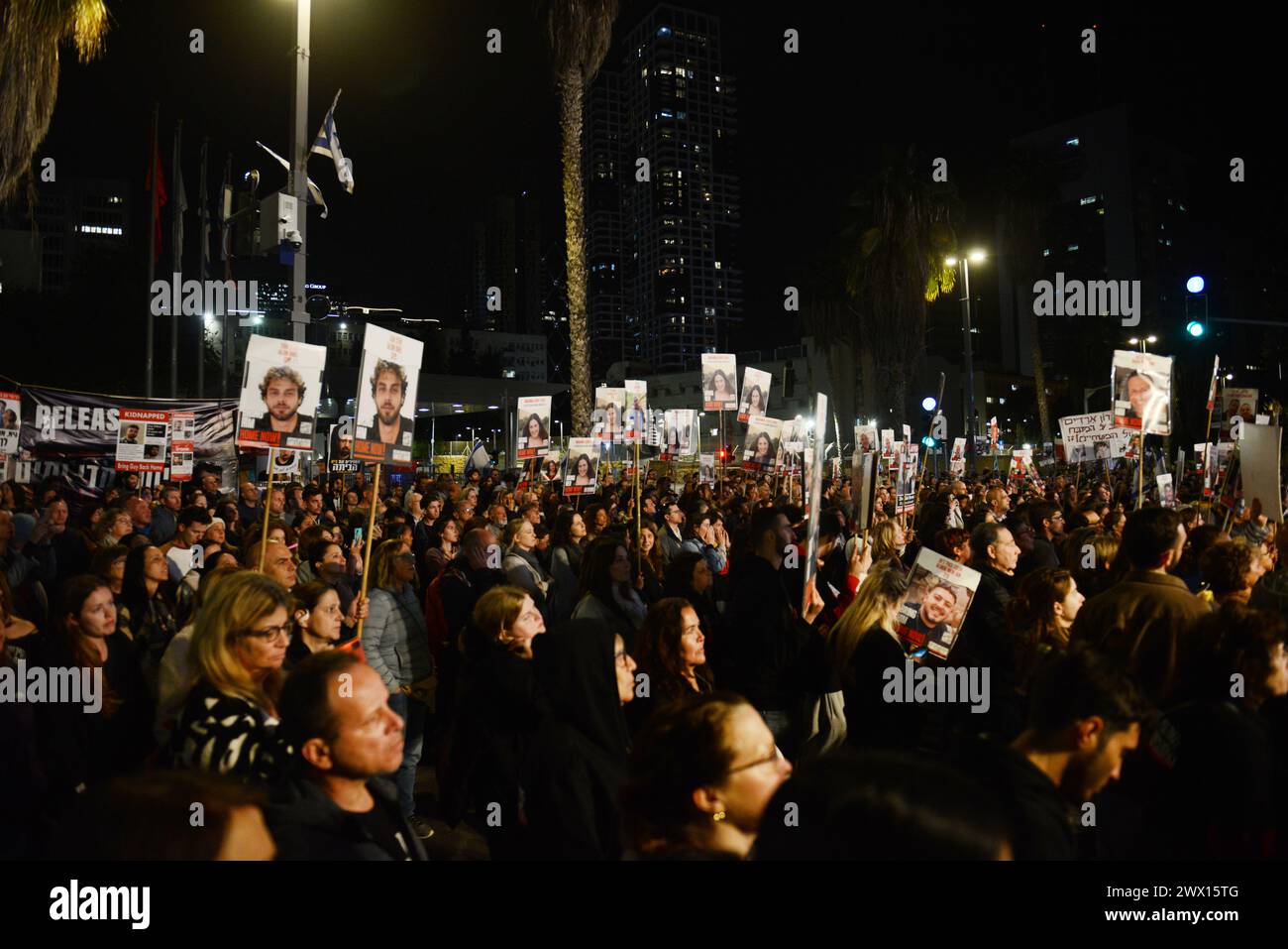 March 16th 2024, Tel-Aviv, Israel. Thousands of supporters rallied at ...