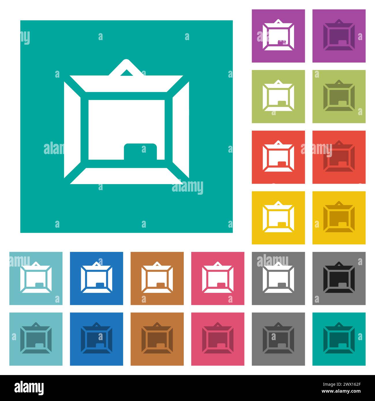 Blackboard and sponge solid multi colored flat icons on plain square ...