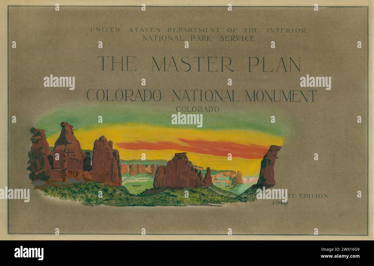 Cover of Master Plan 1940 for Colorado National Monument Stock Photo ...