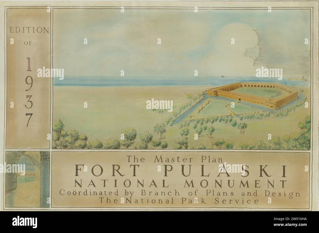 Cover of 1937 Master Plan of Fort Pulaski National Monument Stock Photo ...