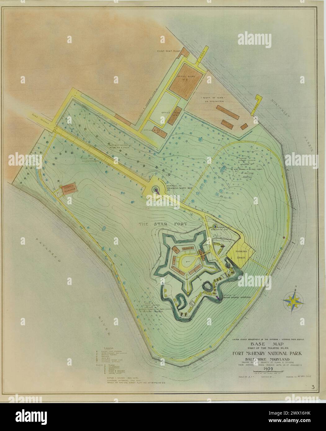 1939 Base Map of Fort McHenry National Monument and Historic Shrine ...