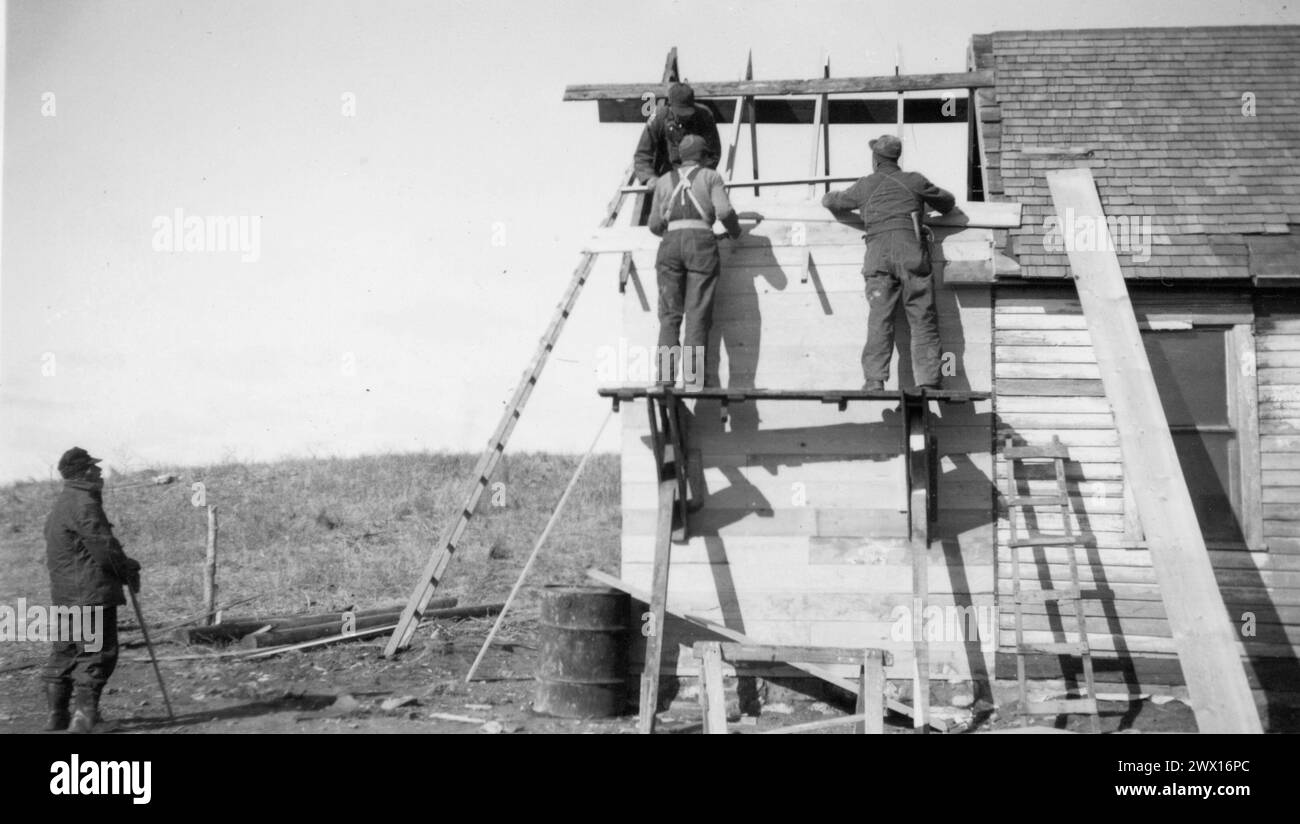 Four men building a home on the Sisseton-Wahpeton Oyate of the Lake ...