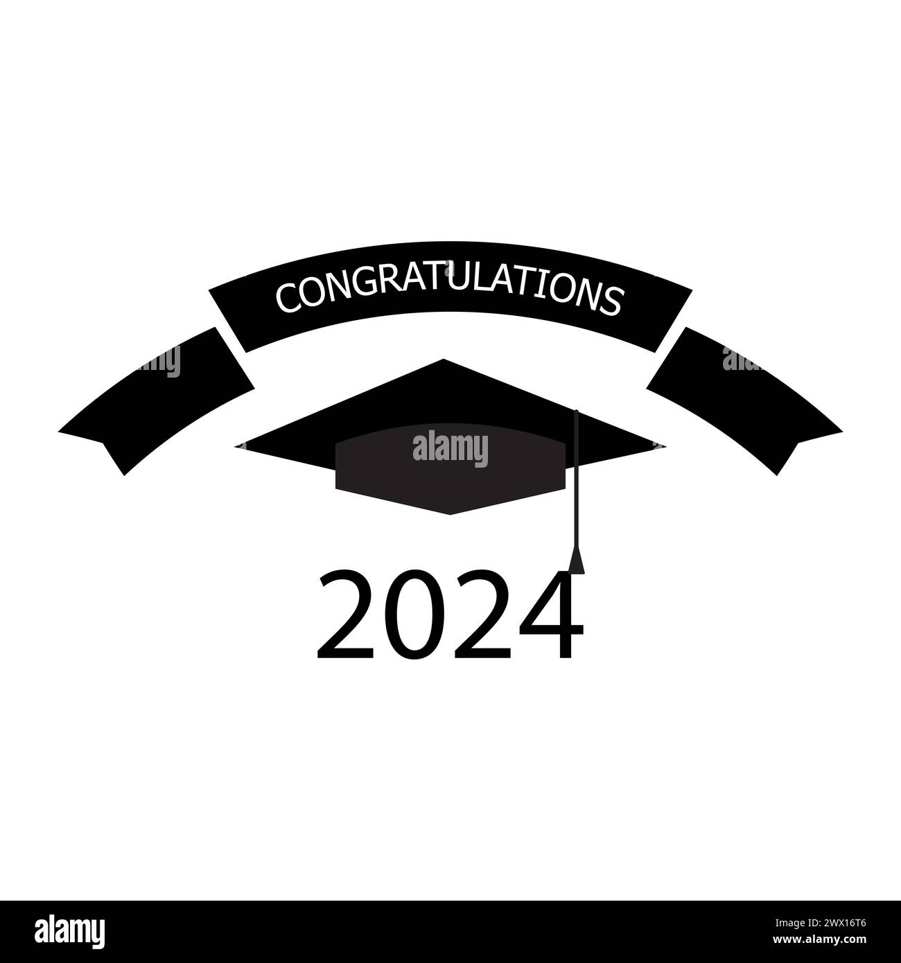 Graduation banner design. 2024 graduate cap. Commencement ceremony ...