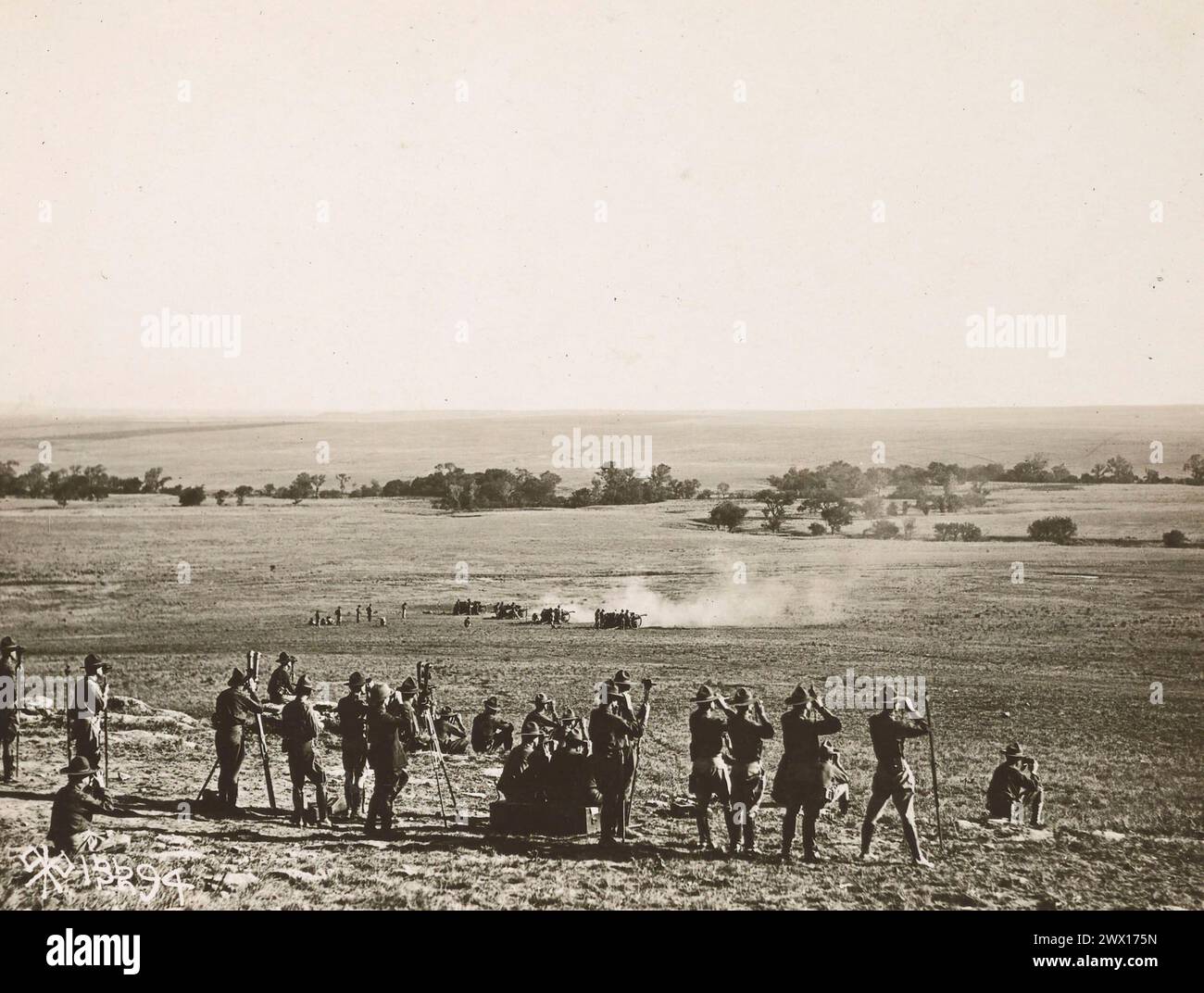 Original caption: School of fire for field artillery at Fort Sill ...