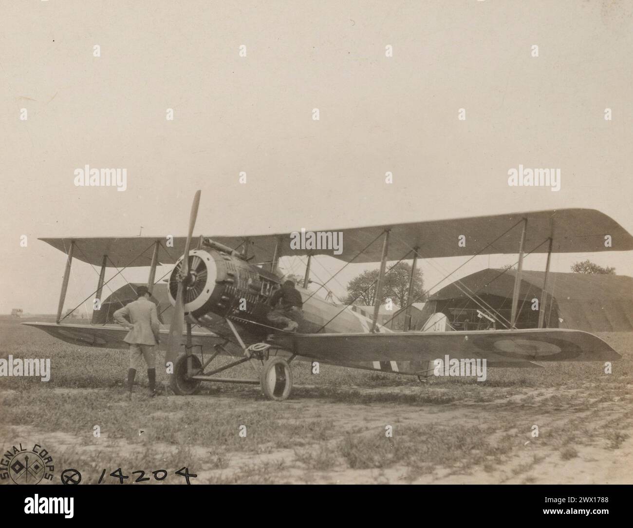 A 260 Horsepower Salmson Airplane equipped with three Lewis machine ...