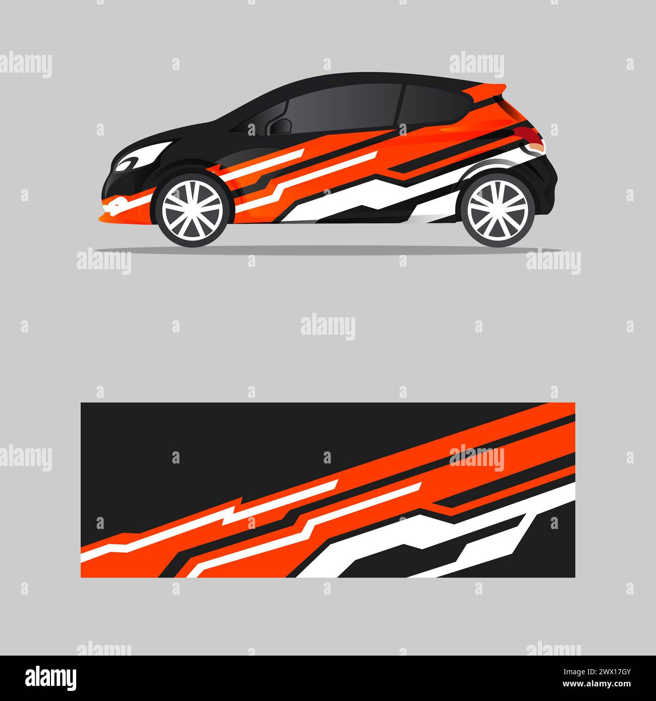 Car wrap decal graphic abstract stripe racing design Stock Vector Image ...