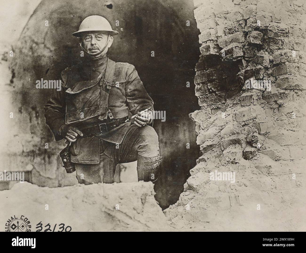 Major General Adelbert Cronkhite, commanding general 80th Division, at ...