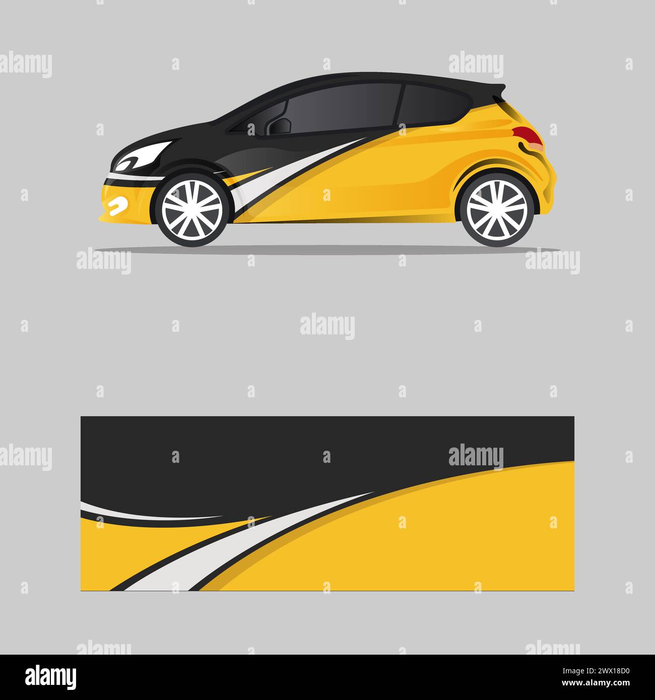 Graphic wavy abstract lines racing wrap decal background design Stock ...