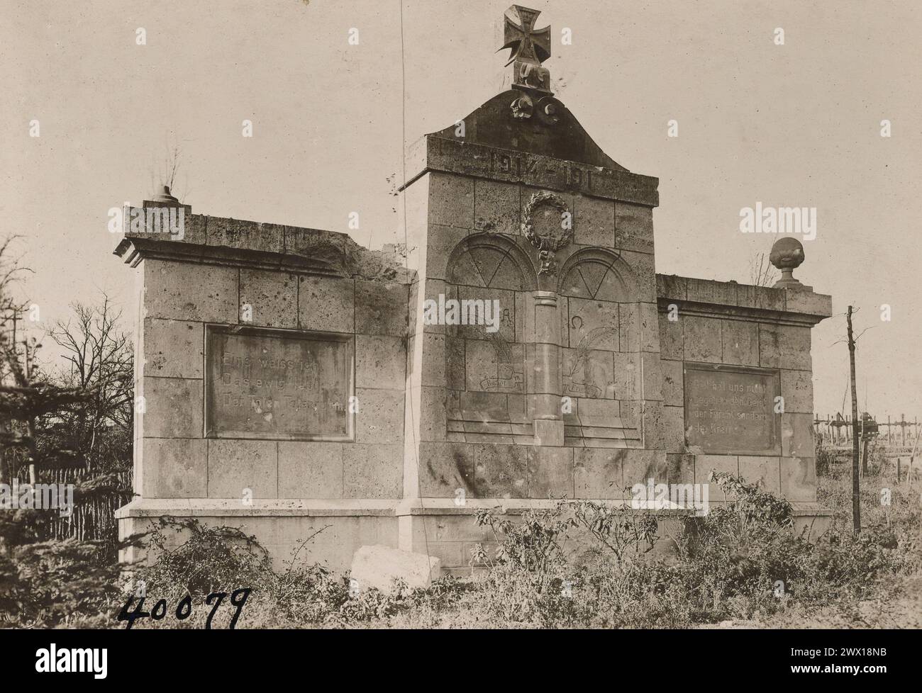 A memorial errected by Germans in honor of dead soldiers; located on ...